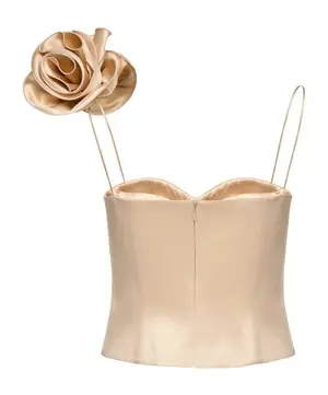 Magda Butrym Flower Appliqué Sweetheart Neck Tank Top