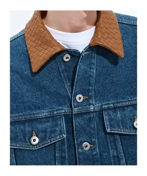 Bottega Veneta Contrast Collar Denim Jacket