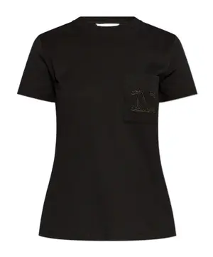 Max Mara Papaia Embroidered Logo Crewneck T-shirt - Black
