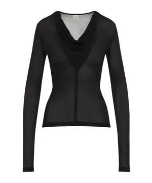 TOTEME Draped V-neck Long Sleeve Top