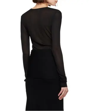 TOTEME Draped V-neck Long Sleeve Top