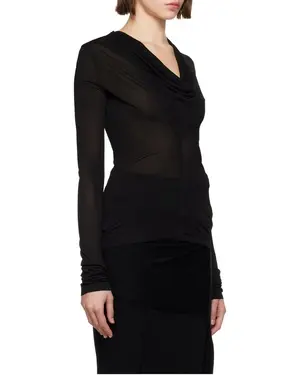 TOTEME Draped V-neck Long Sleeve Top