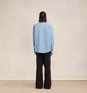 AMI Paris De Coeur Embroidered Long-sleeved Shirt - Blue