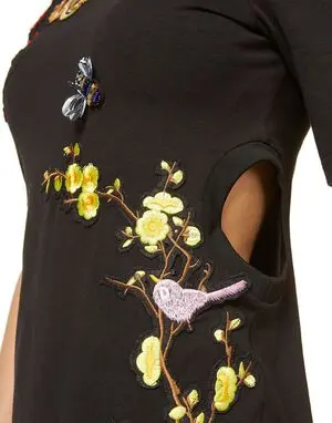 Philipp Plein Embroidered Tiger And Floral T-shirt Dress