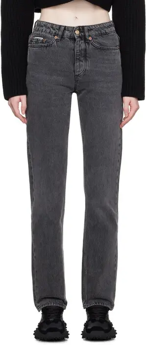 Eytys Grey Washed Straight-leg Jeans