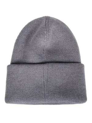 Canada Goose Logo Patch Wool Beanie - Gray