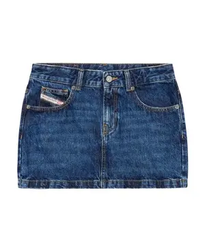 DIESEL® De-ron Whiskering Effect Denim Mini Skirt