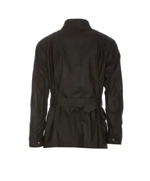 Belstaff Trialmaster Belted Waxed Jacket - Black