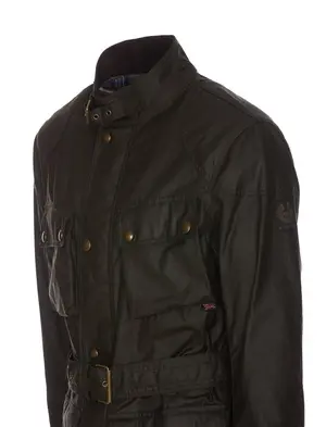 Belstaff Trialmaster Belted Waxed Jacket - Black