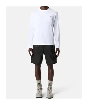 Stone Island Slim-fit Long-sleeve T-shirt With Compass Patch - White