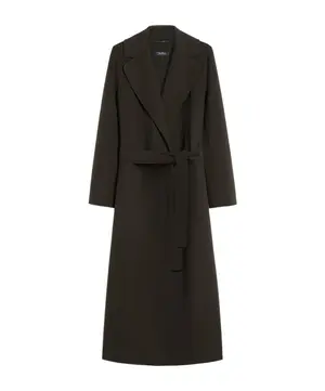 Max Mara Notched Lapel Belted Coat - Black