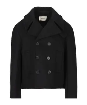 Saint Laurent Double-breasted Cropped Coat - Black