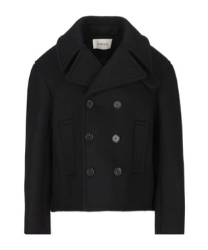 Saint Laurent Double-breasted Cropped Coat - Black