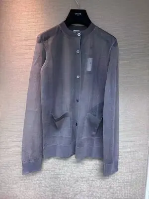 Saint Laurent Two-tone Cardigan With Logo Detail