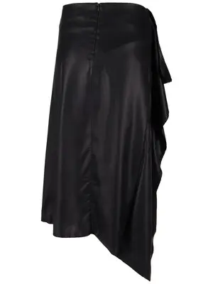 NICCOLO PASQUALETTI Asymmetrical Draped Satin Skirt