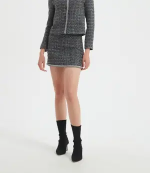 Marissa Chiara A-line Woolen Skirt With Contrast Trim