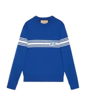 Gucci Square Gg-patch Wool Jumper
