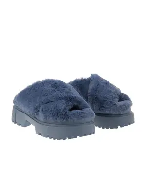 Hogan Round Toe Slip-on Sandals With Chunky Platform