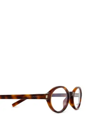 Saint Laurent Jeanne Oval Frame Eyeglasses - Havana