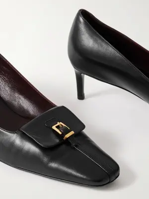 Khaite Celia Leather Square-toe Pumps
