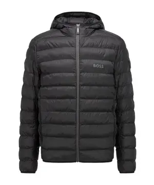 Hugo Boss Quilted Hooded Jacket - Black