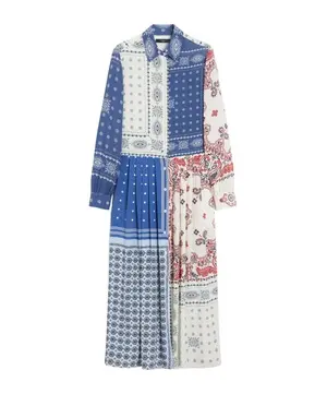 Max Mara Zuai Pleated Patchwork Maxi Dress