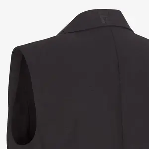Fendi Peak Lapel Sleeveless Tailored Vest - Black