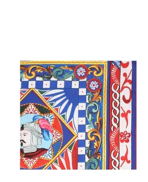 Dolce & Gabbana Dolce Gabbana Carretto-printed Square Twill Scarf - Red