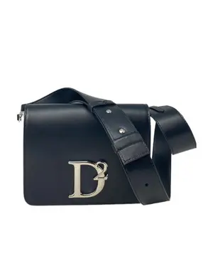 Dsquared2 Logo Plaque Shoulder Bag - Black