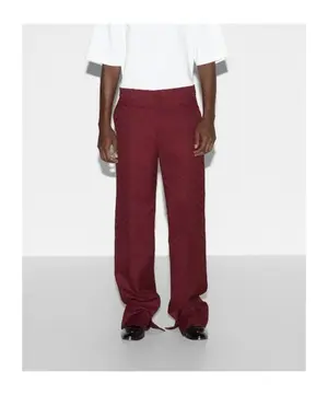 Gucci Monogrammed Straight-leg Trousers - Red
