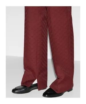 Gucci Monogrammed Straight-leg Trousers - Red
