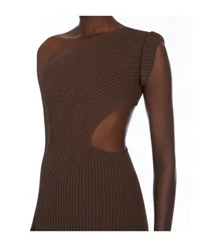Max Mara Arda One-shoulder Ribbed Maxi Dress