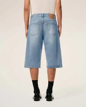 AMI Paris Logo Patch Bermuda Shorts - Blue