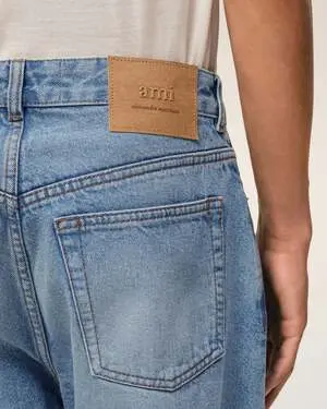 AMI Paris Logo Patch Bermuda Shorts - Blue