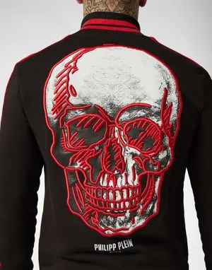 Philipp Plein Skull Embroidered Track Jacket