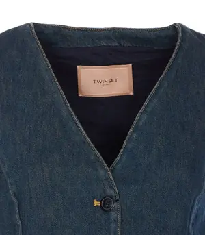 TWINSET Denim Boxy Waistcoat