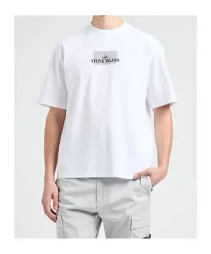 Stone Island Logo Printed Crewneck T-shirt