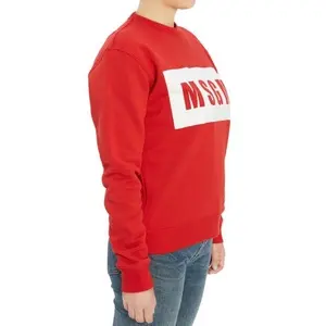 MSGM Logo Detail Crewneck Sweater - Red
