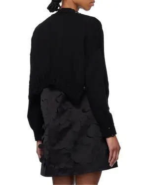 Marni Distressed Knitted Jumper With Self-tie Back - Black