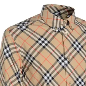 Burberry Relaxed Fit Check Flannel Shirt - Sand Beige
