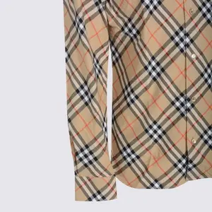 Burberry Relaxed Fit Check Flannel Shirt - Sand Beige