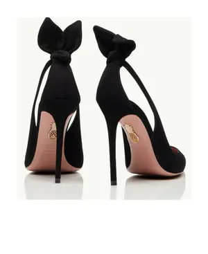 AQUAZZURA Bow Tie Pointed Toe Slingback Pumps