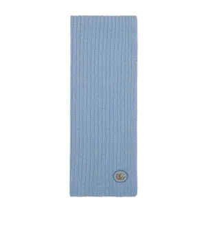 Gucci Gg-patch Ribbed-knit Scarf