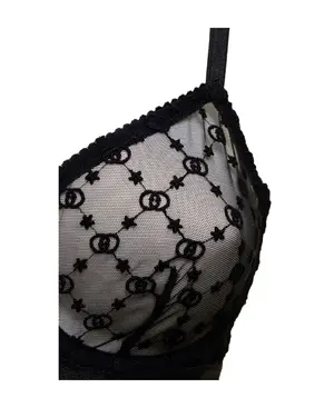 Gucci Gg Star Embroidered Tulle Lingerie Set