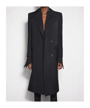 MUGLER Single-breasted Tailored Coat - Black