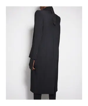 MUGLER Single-breasted Tailored Coat - Black