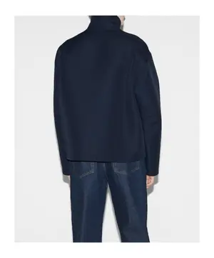 Gucci Logo Embroidered Zip Jacket - Dark Blue