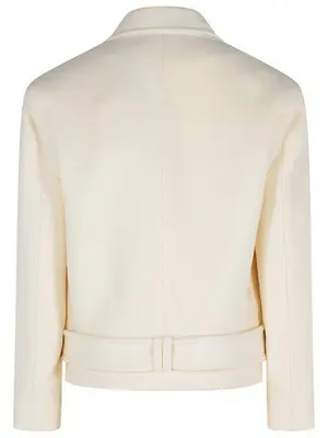Balmain Cropped Reefer Jacket - White