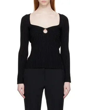 Stella McCartney Ribbed Knit Top With Keyhole Detail - No