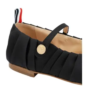 Thom Browne Ruched Ballerina Flats - Black
